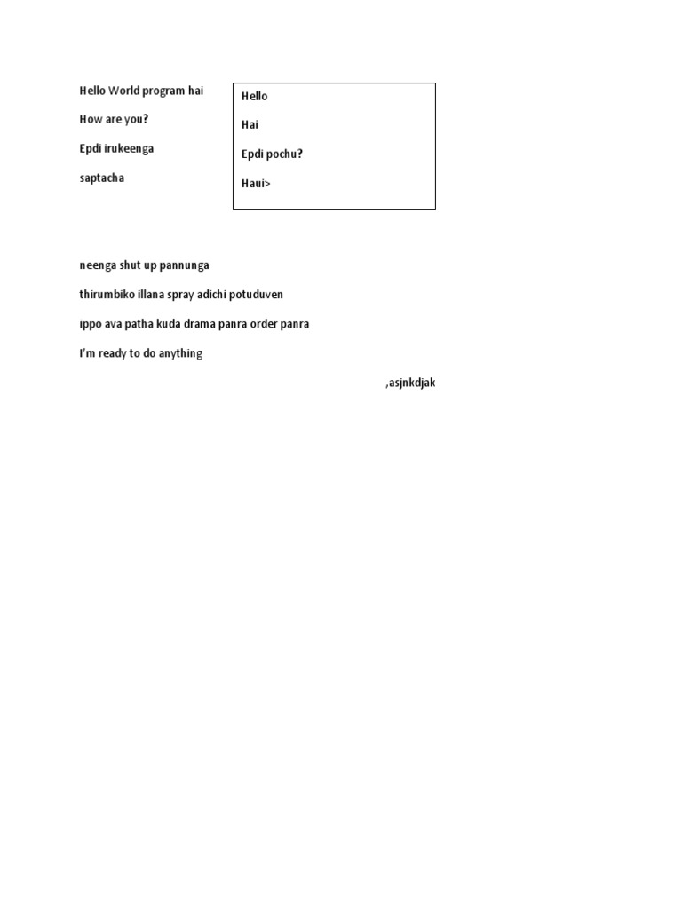 Saptacha Tamil Conversations | PDF