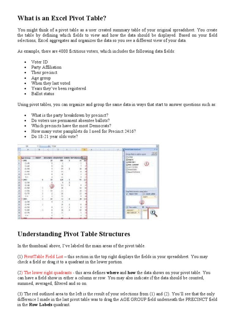 What Is An Excel Pivot Table | Download Free PDF | Microsoft Excel | Computer Data