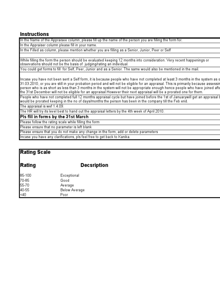 Instructions: Pls Fill in Forms by The 31st March | PDF | Psychology ...