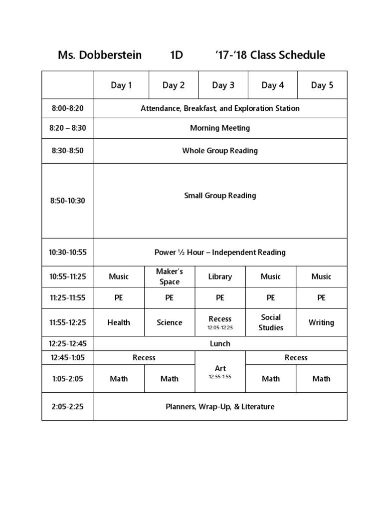 Schedule 17-18 | PDF