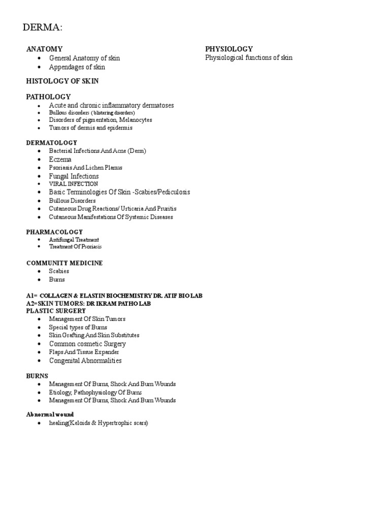 Derma:: Anatomy Physiology | PDF