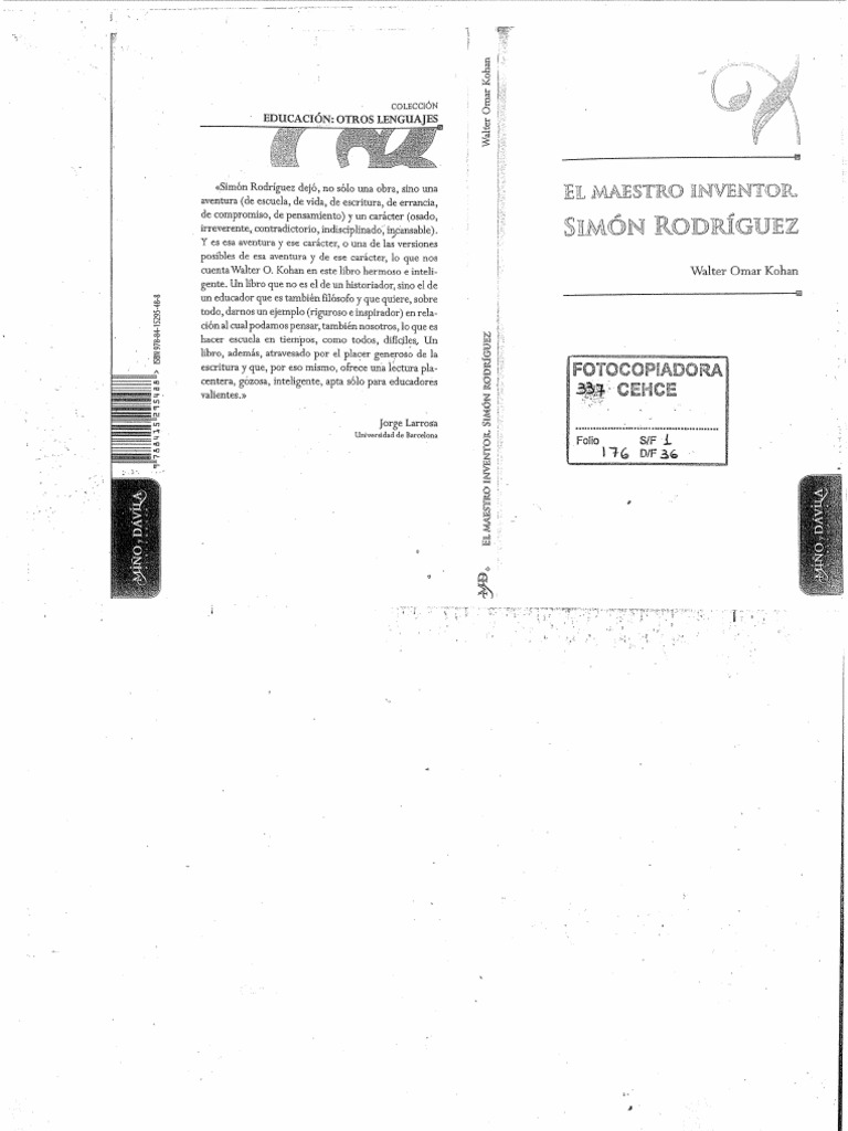 El Maestro Inventor - Walter Kohan | PDF