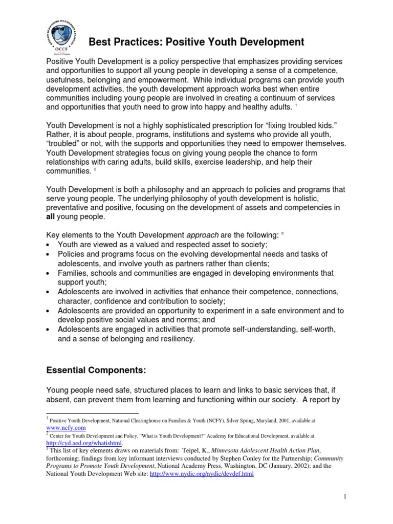 Positive Youth Development PDF | PDF | Community | Youth