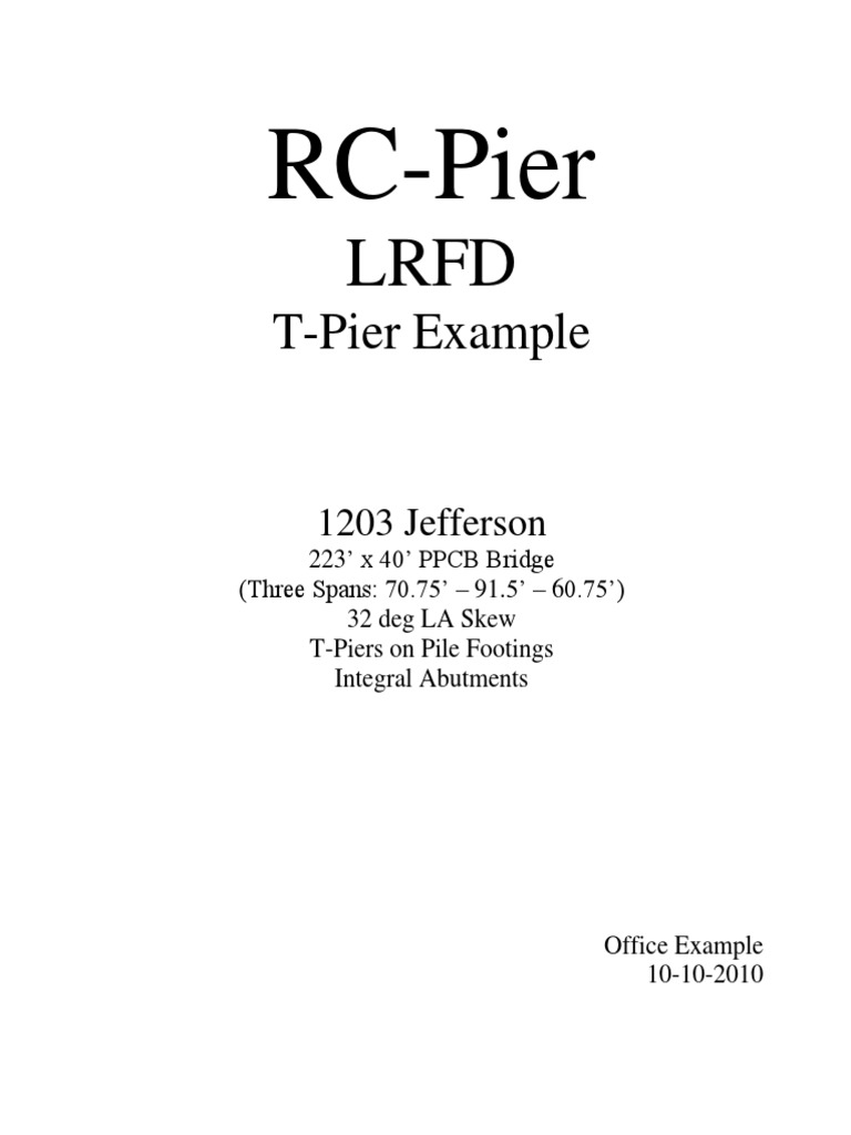 RC-Pier Design Example Overview | PDF | Structural Load | Truck