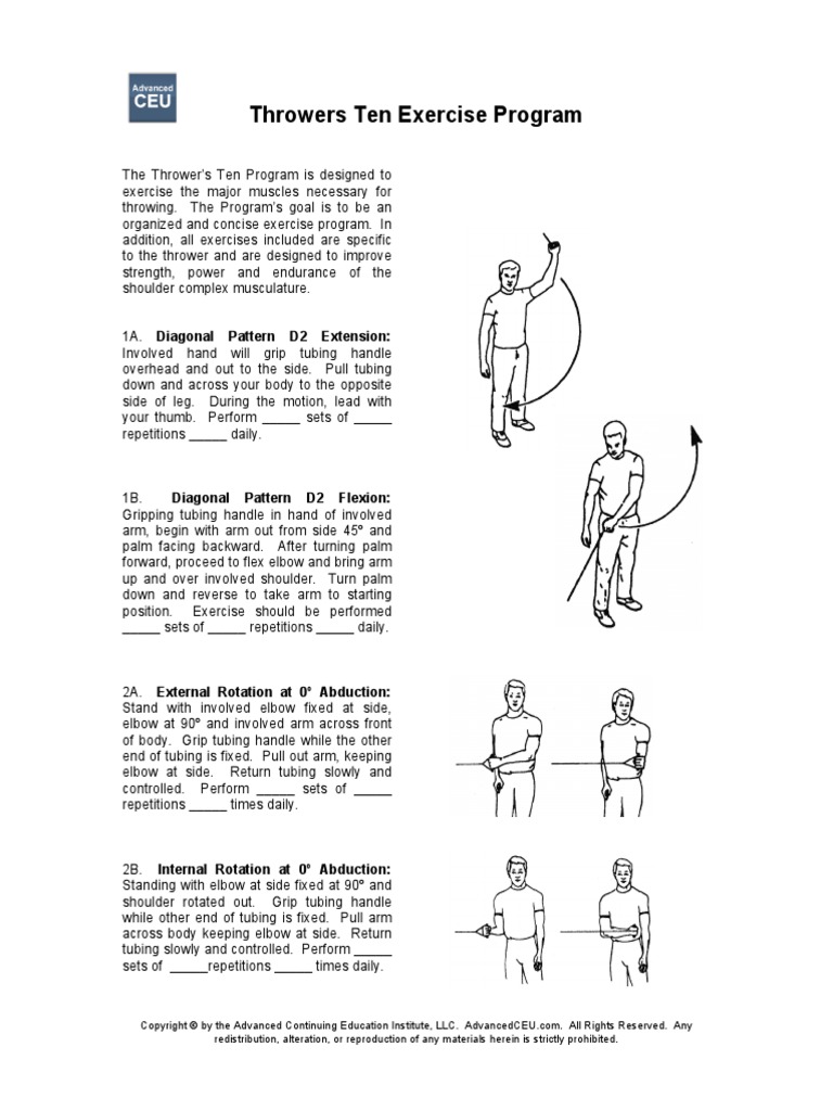 Throwers Ten Exercise Program.pdf | Anatomical Terms Of Motion | Elbow