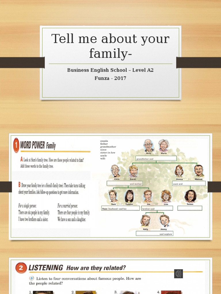 Tell Me About Your Family Unit 5 A2 | PDF