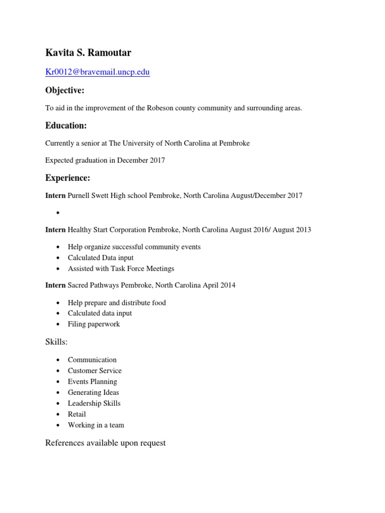 Kavita Ramoutar Resume | PDF