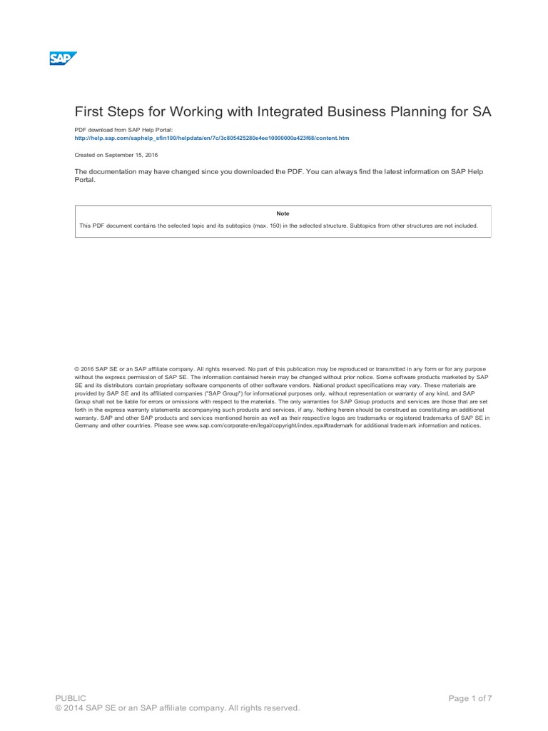 SAP Simple Finance IBP Steps For Working With IBP | PDF | Sap Se ...