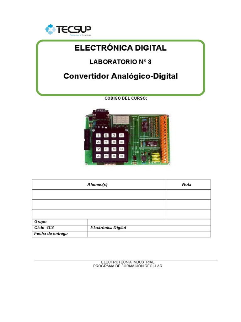 Lab ADC | PDF | Conversor analógico a digital | Señal analoga