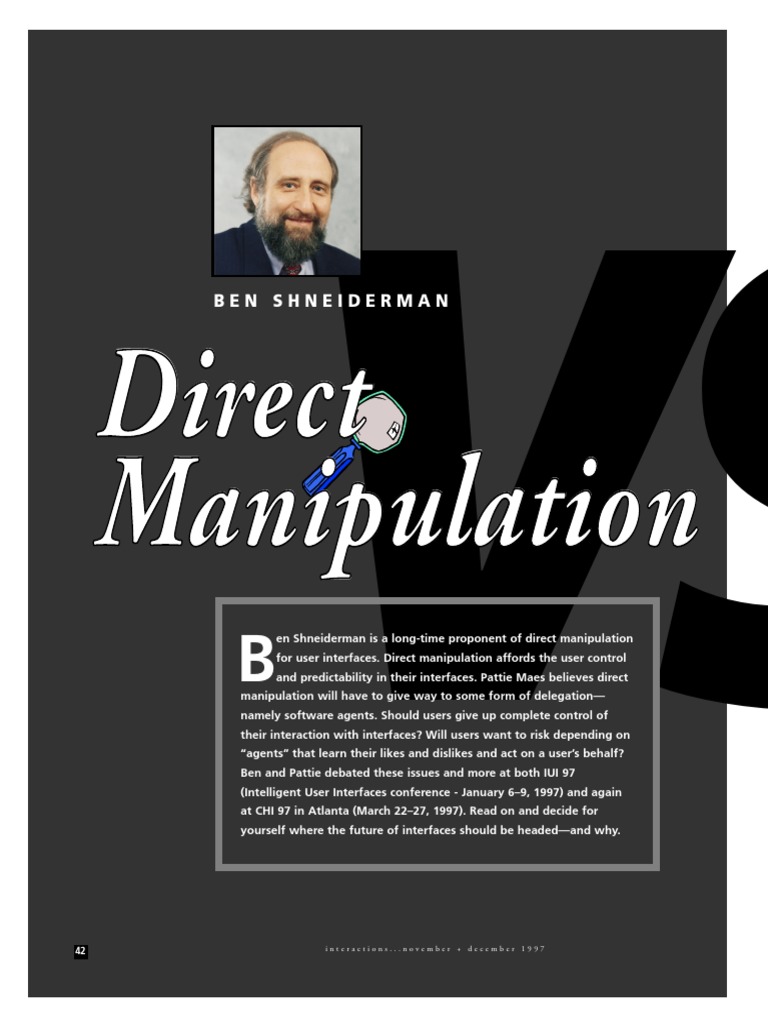 Direct Manipulation: Ben Shneiderman | PDF | User Interface ...