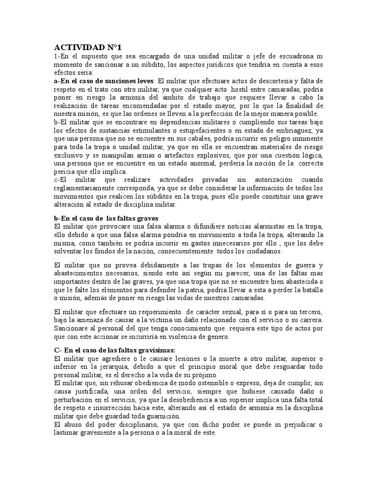Disciplina Militar Trabajo Practico | PDF | Disciplinas | Militar