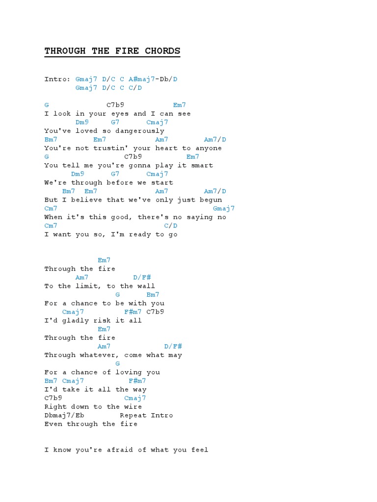 Through The Fire Chords | PDF
