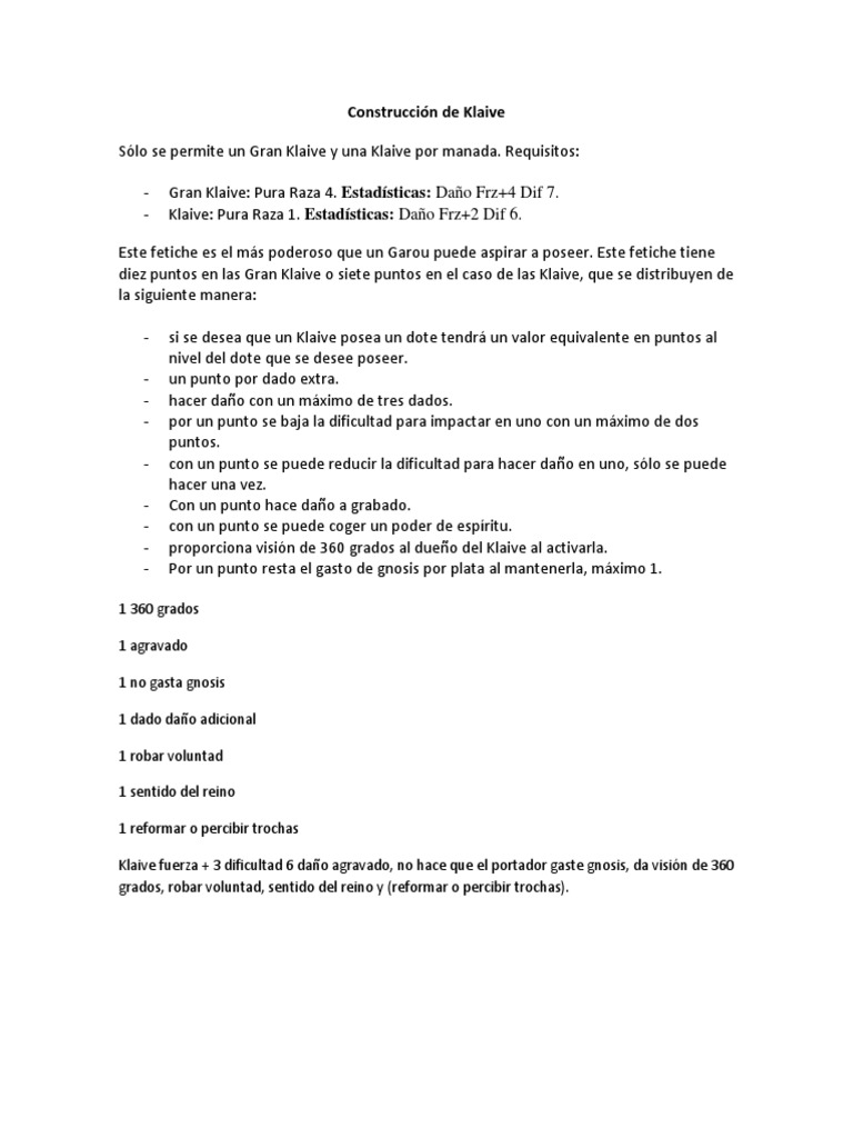 Construcción de Klaive | PDF