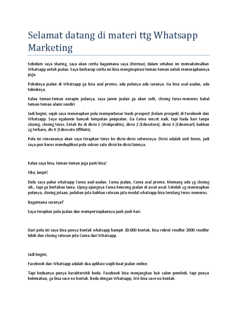 Kulwa WA Marketing PDF | PDF