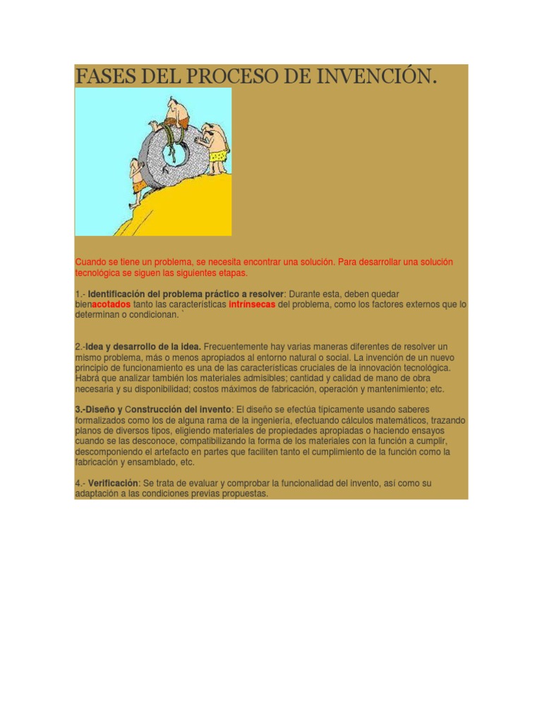 Fases Del Proceso de Invención | PDF | Invención | Ciencia y Tecnología