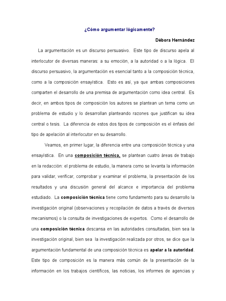 Como Argumentar Logicamente | PDF | Ensayos | Teoría de la argumentación