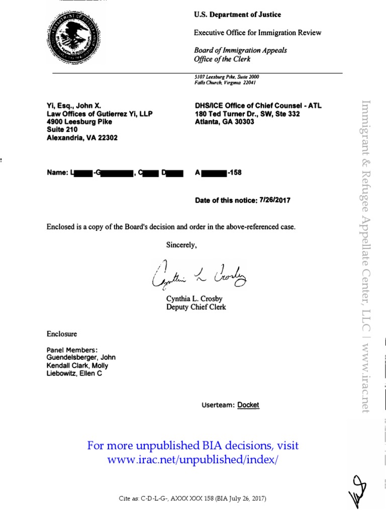C-D-L-G-, AXXX XXX 158 (BIA July 26, 2017) | PDF | Remand (Court ...