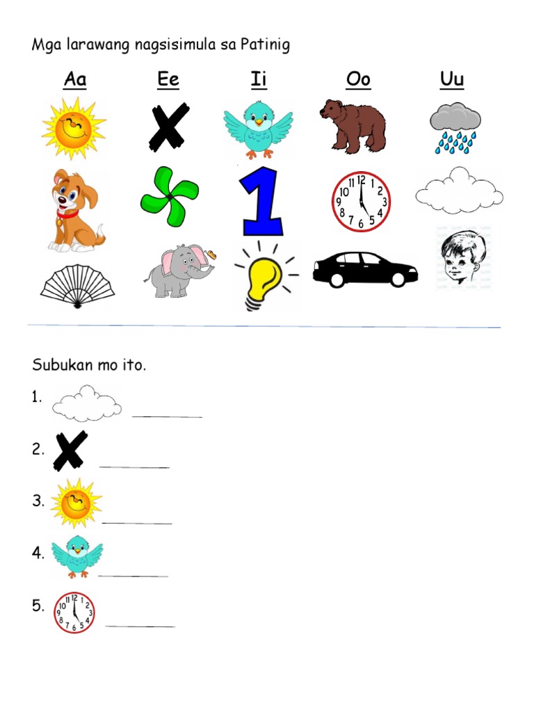 Mga Larawang Nagsisimula Sa Patinig