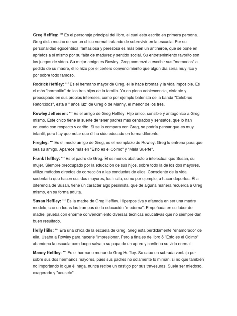 Greg Heffley | PDF | Lectura (proceso)