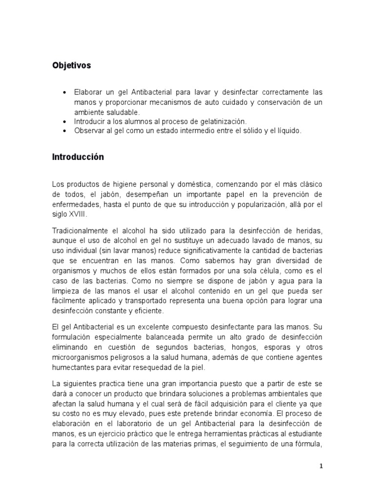 Elaboración de Gel Antibacterial | PDF | Antibióticos | Glicerol