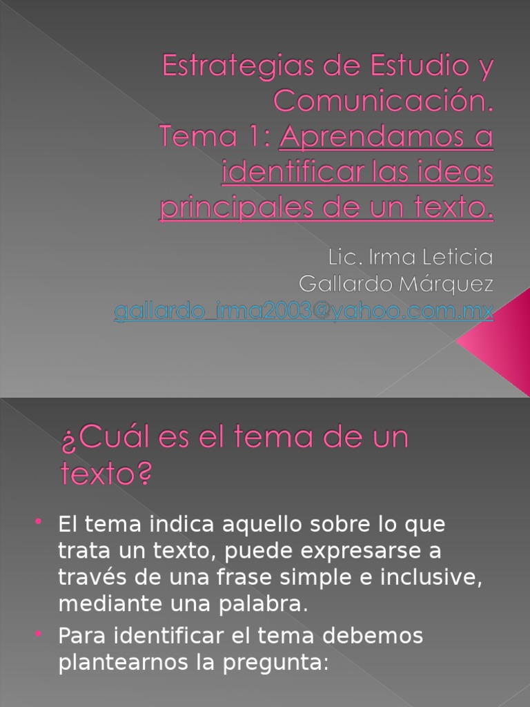 Cómo identificar ideas principales en textos | PDF | Inferencia | Science