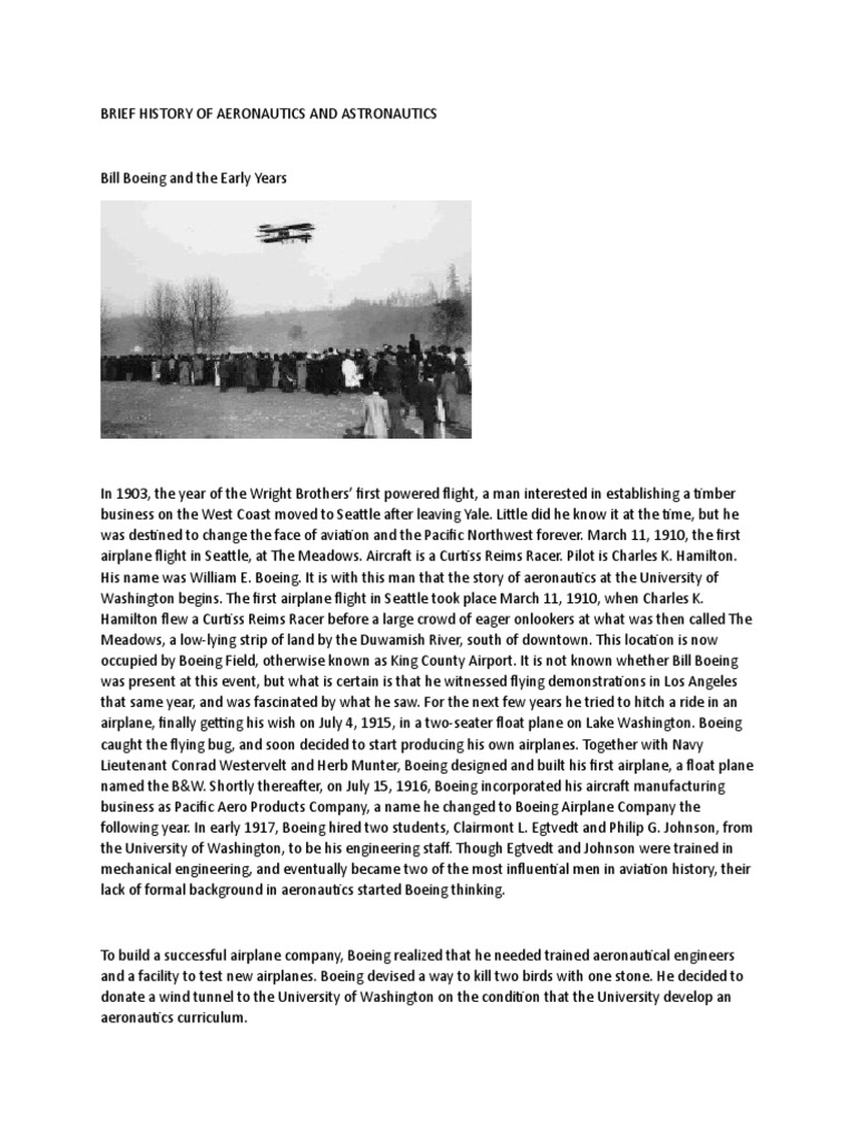 Brief History of Aeronautics and Astronautics | PDF | Aviation | Aerospace