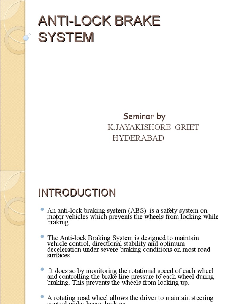 Anty Lock Braking System | PDF | Anti Lock Braking System | Brake