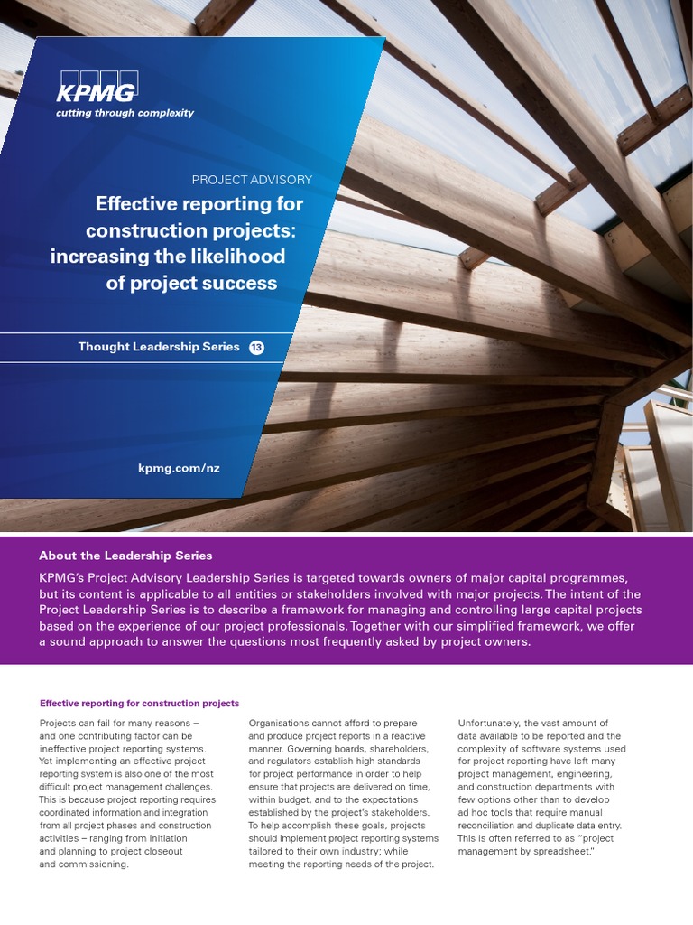 KPMG PALS 13 Effective Reporting For Construction Projects | PDF ...