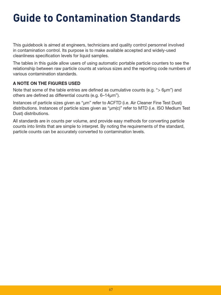 Guide To Contamination Standards | PDF