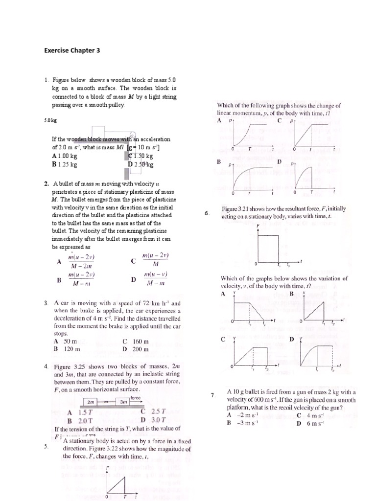 Exercise Chapter 3 FIZIK STPM | PDF