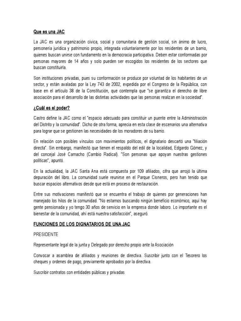 Que Es Una JAC | PDF | Sociedad | Contabilidad