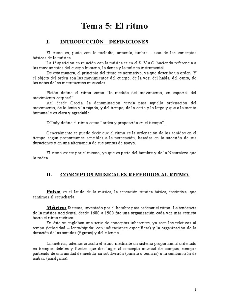 Modos Ritmicos El Ritmo | PDF | Ritmo | Elementos de la música