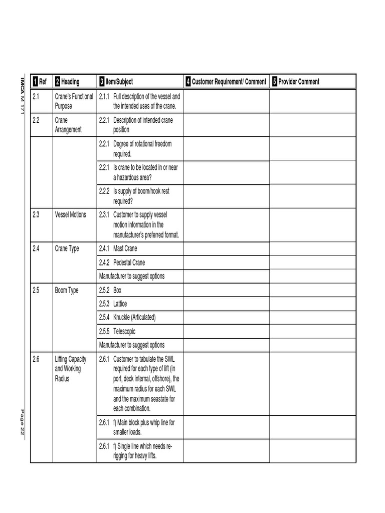 Crane Specification Document | PDF | Crane (Machine) | Manufactured Goods