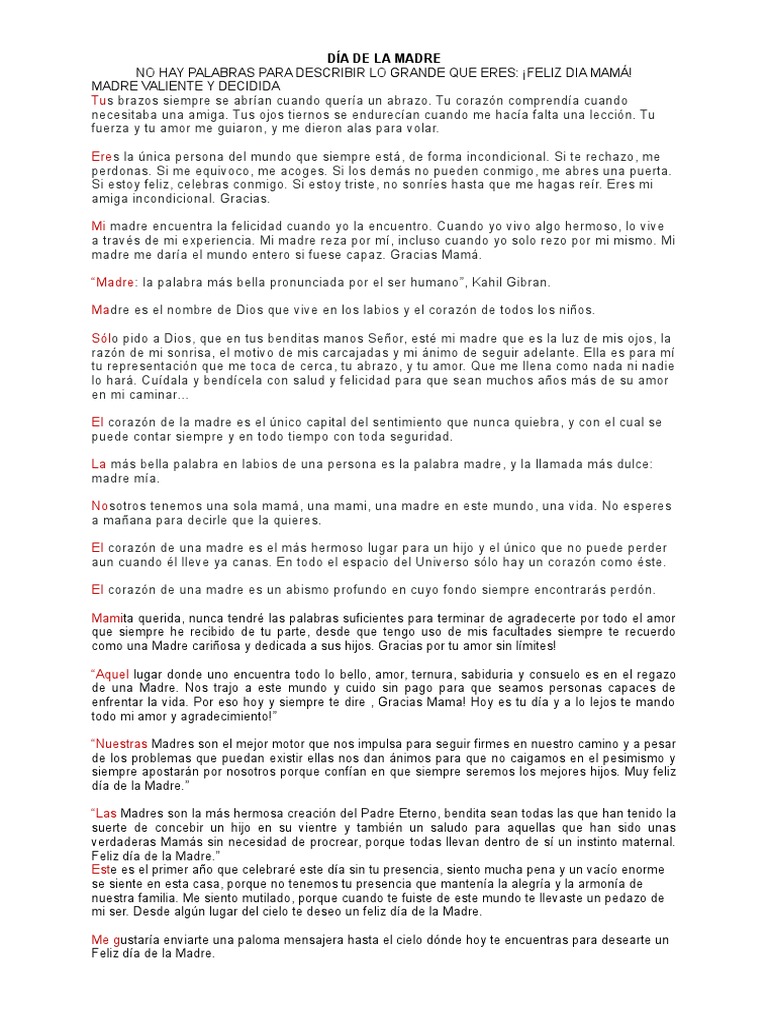 Día de La Madre | PDF | Amor | Oración