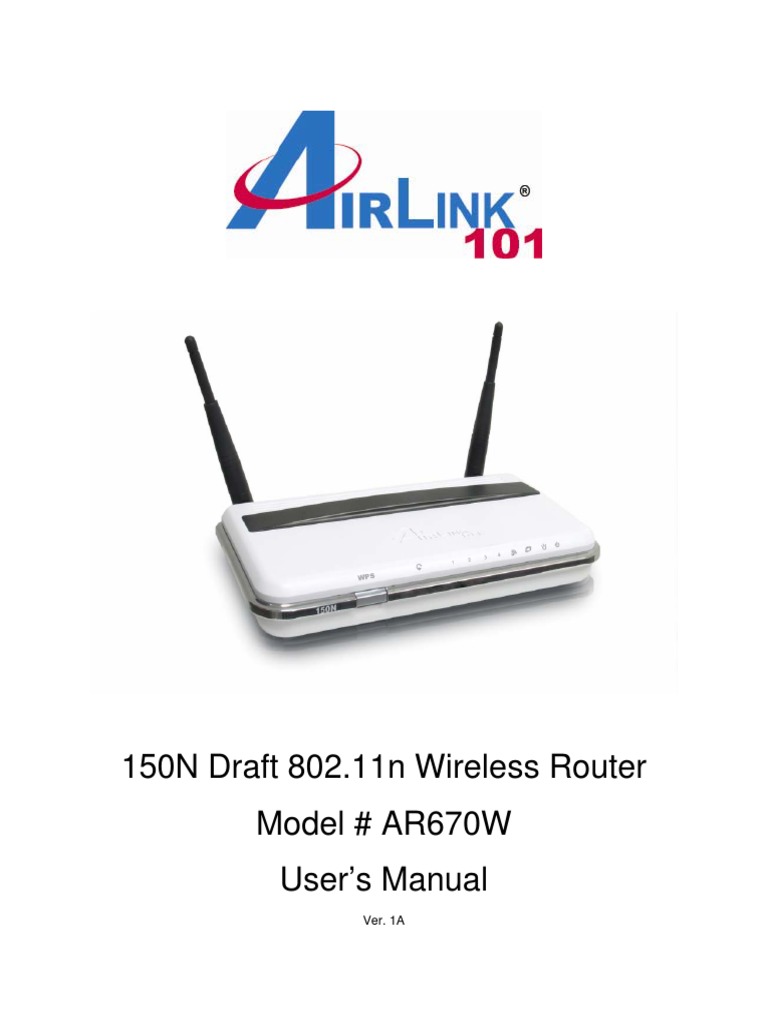 Airlink 101 | PDF | Wireless Lan | Port (Computer Networking)