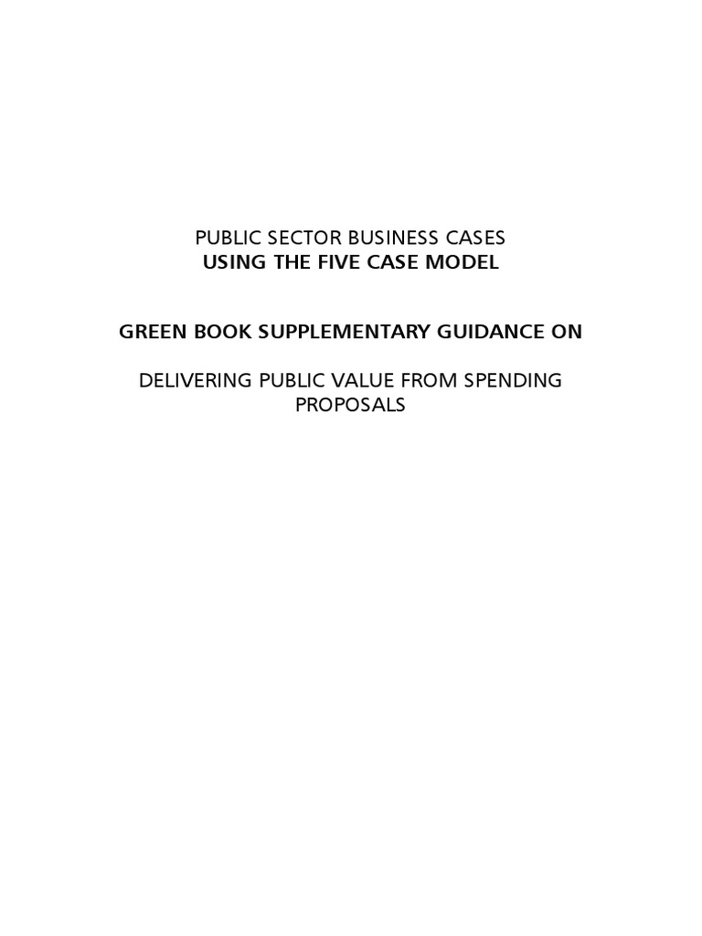 Green Book Guidance Public Sector Business Cases 2015 Update | PDF ...