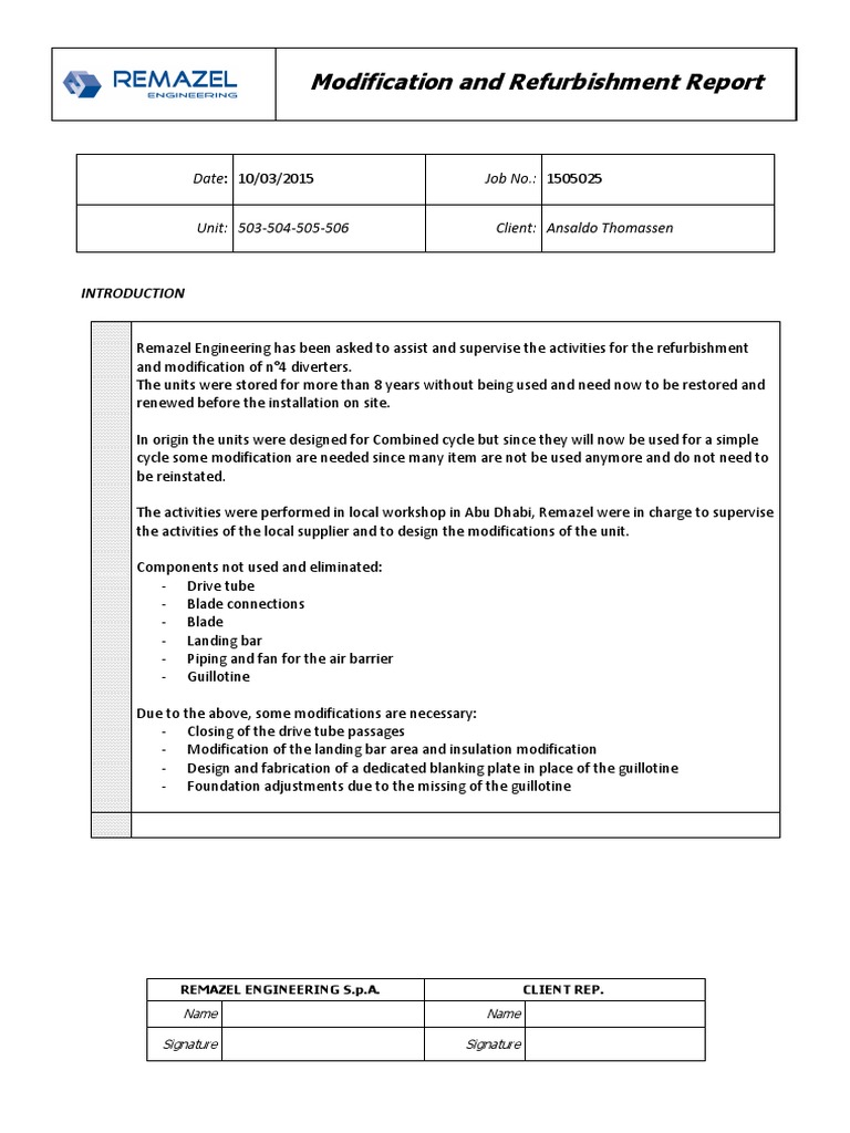 15 05 025 - Modification and Refurbishment Report | Building Technology ...
