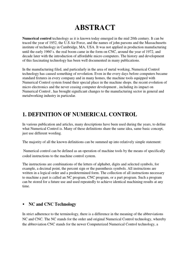 Definition of Numerical Control | PDF | Numerical Control | Computer Program