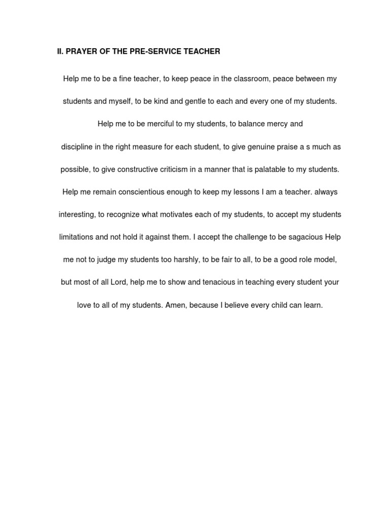 Pre-Service Teacher's Prayer Guide | PDF
