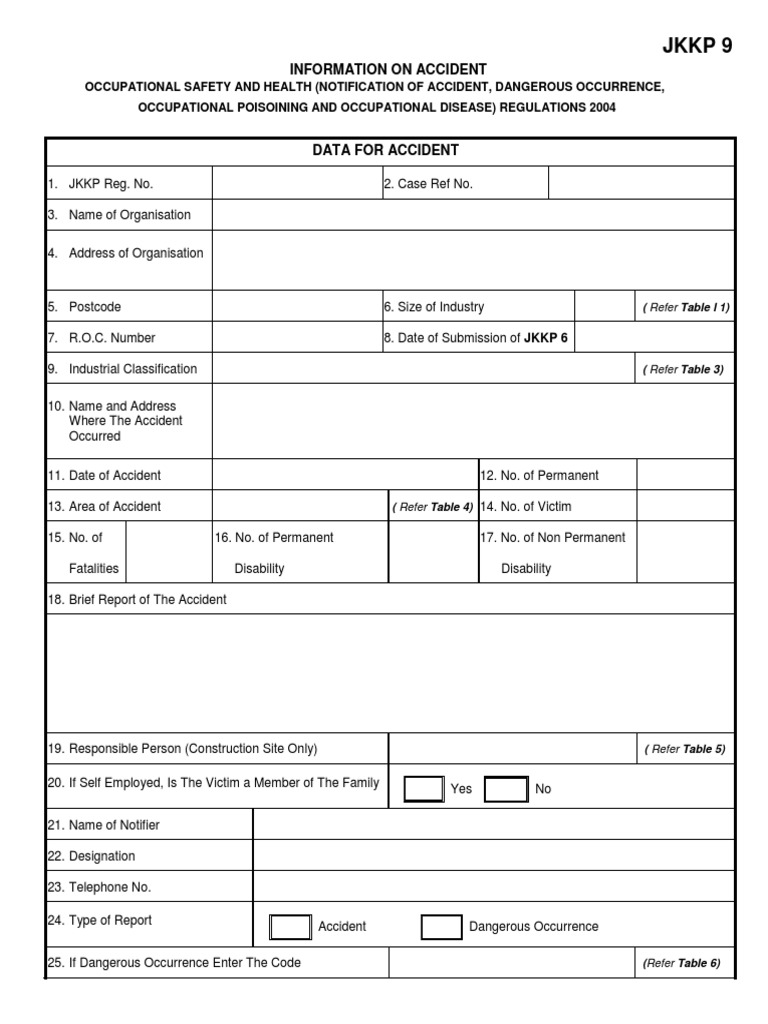 Borang jkkp9 | PDF | Disability | Safety