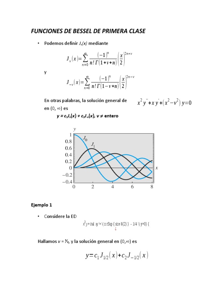 Funciones de Bessel de Primera Clase | PDF | Análisis matemático | Análisis