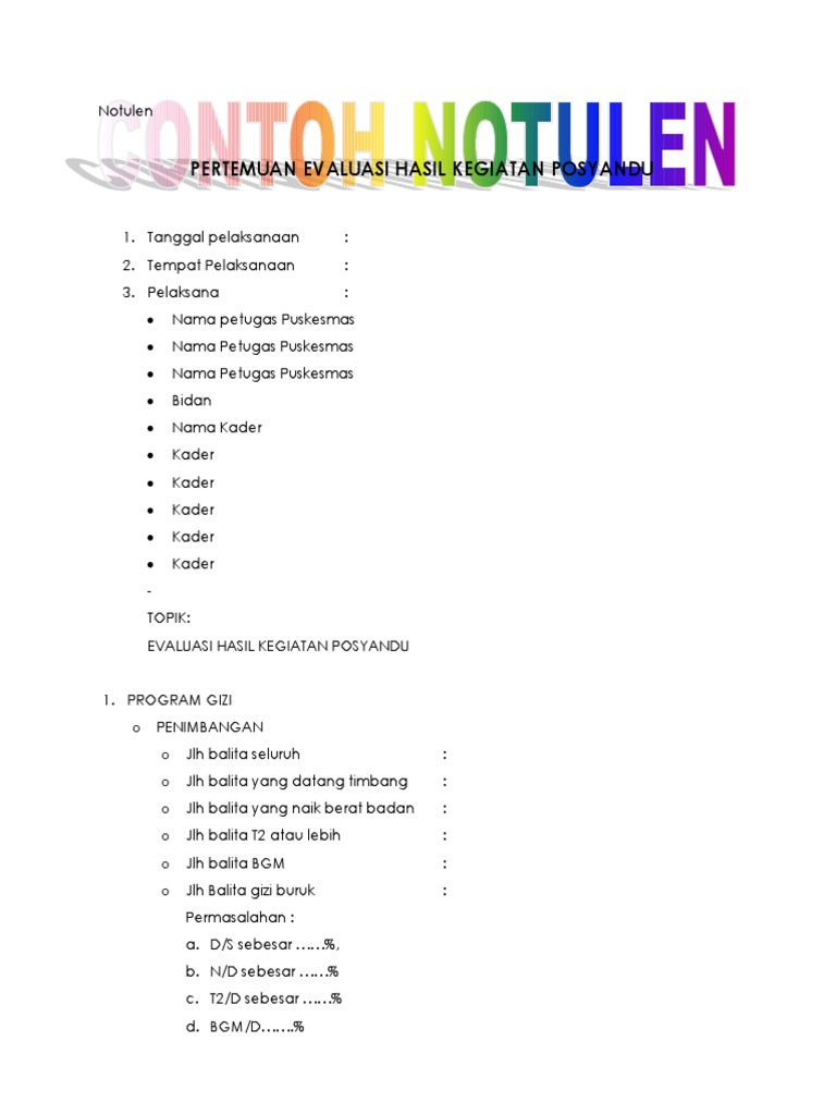 Contoh Notulen | PDF