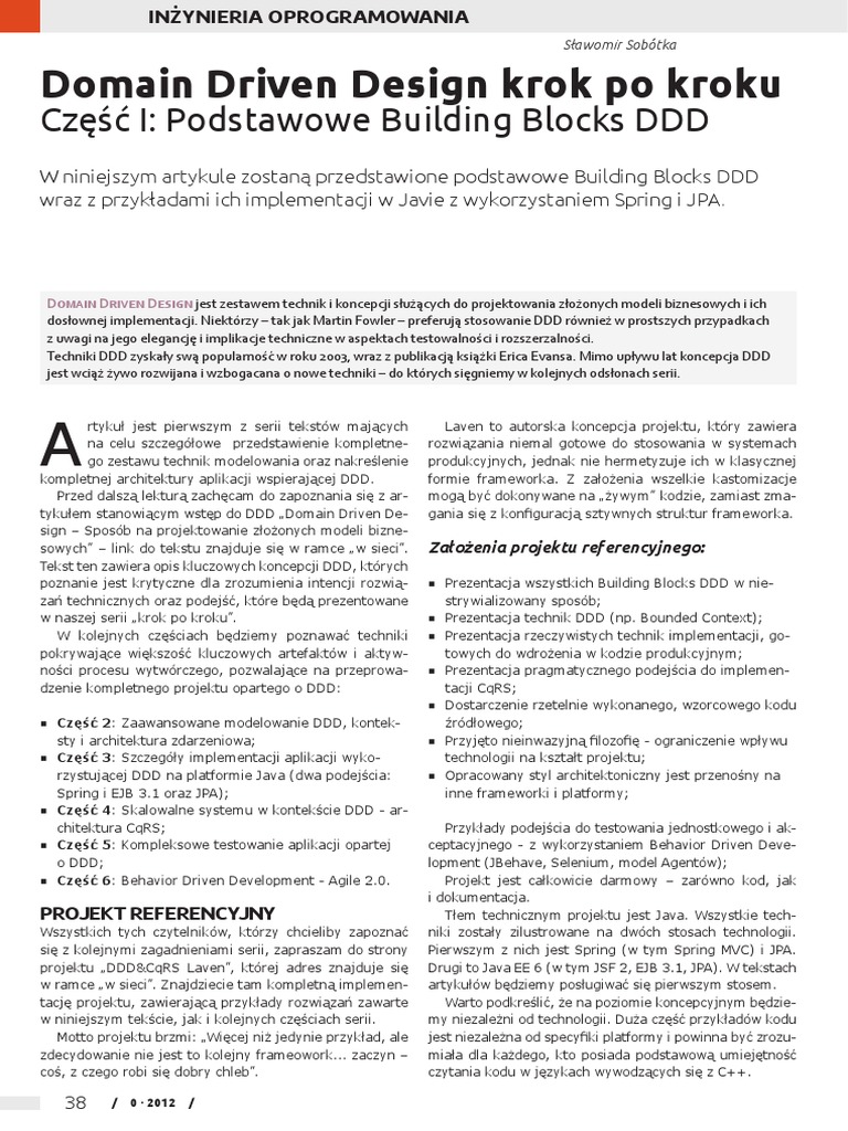 Domain Driven Design Krok Po Kroku - Część I: Podstawowe Building ...