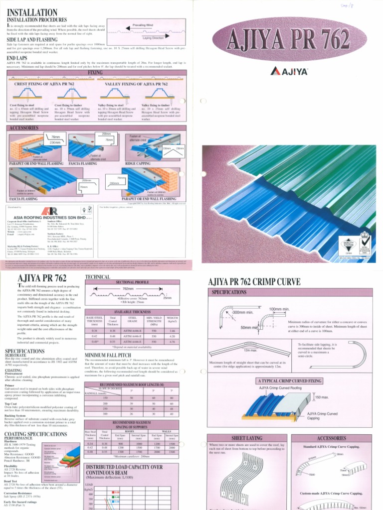 Brochure - AJIYA Roofing Sheet | PDF | Building Materials | Nature