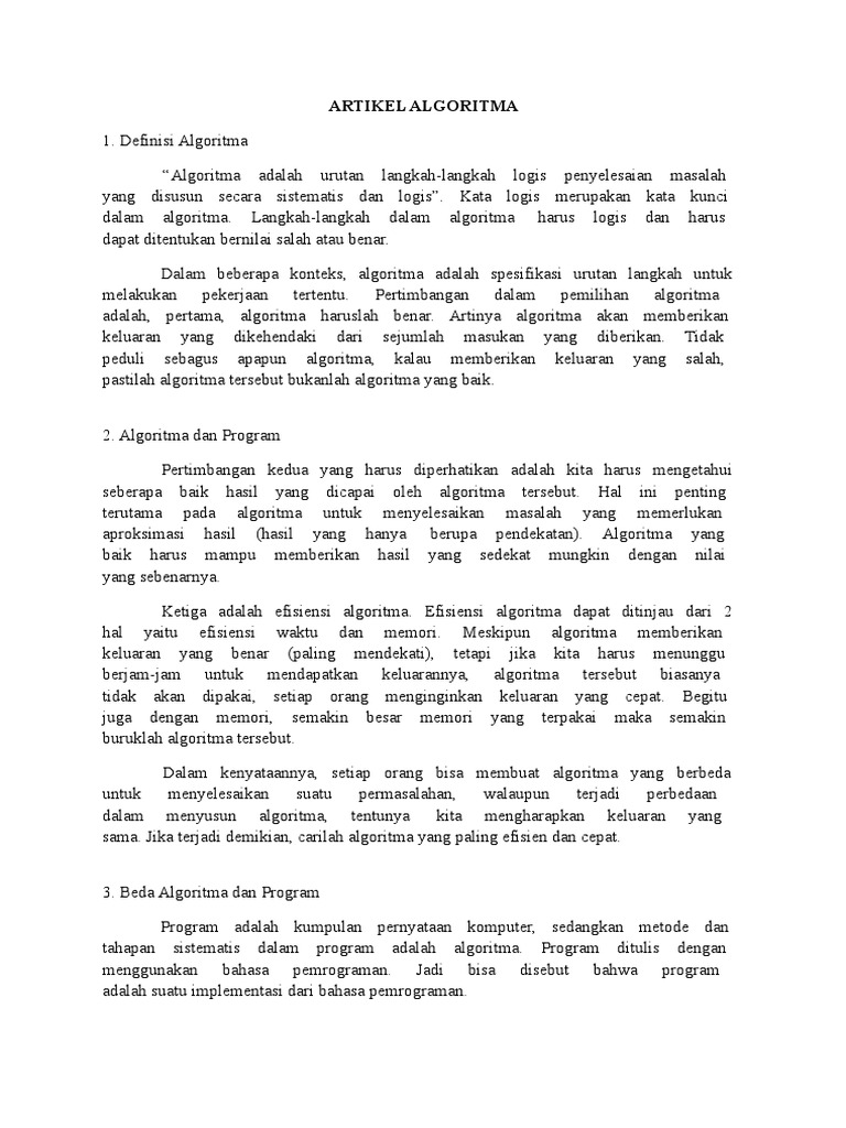 Artikel Algoritma | PDF