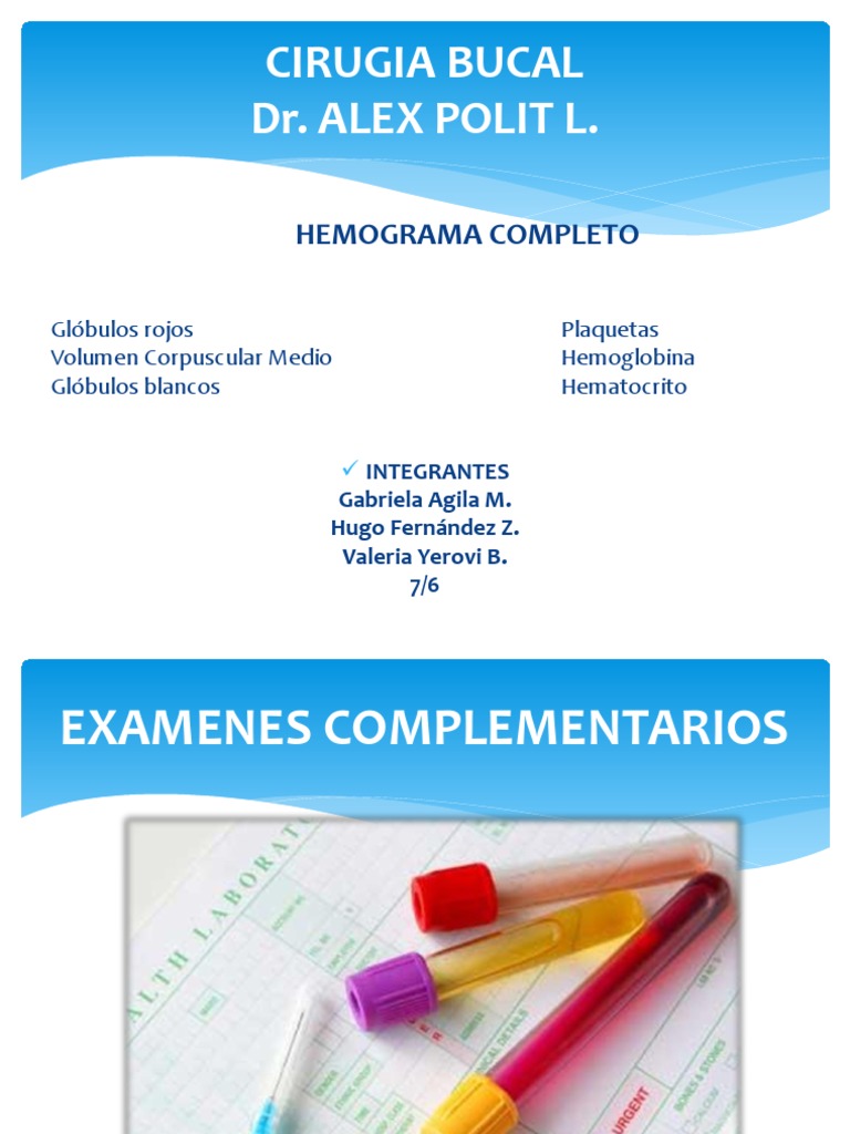Examenes Complementarios | PDF | Leucocito | Sangre