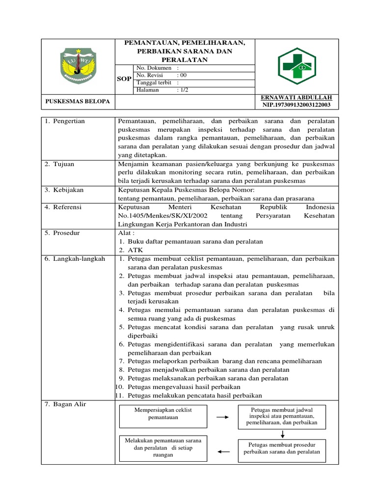 Pemantauan dan Pemeliharaan Puskesmas | PDF | Teknologi & Rekayasa