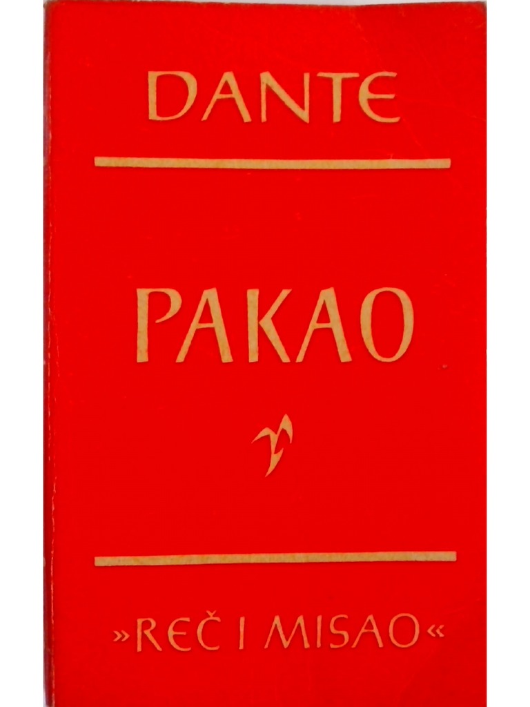 Dante Aligieri Pakao PDF | PDF