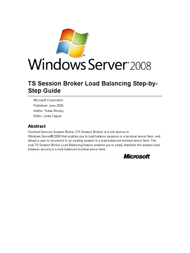 Windows Server 2008 TS Session Broker Load Balancing Step-By-Step Guide ...