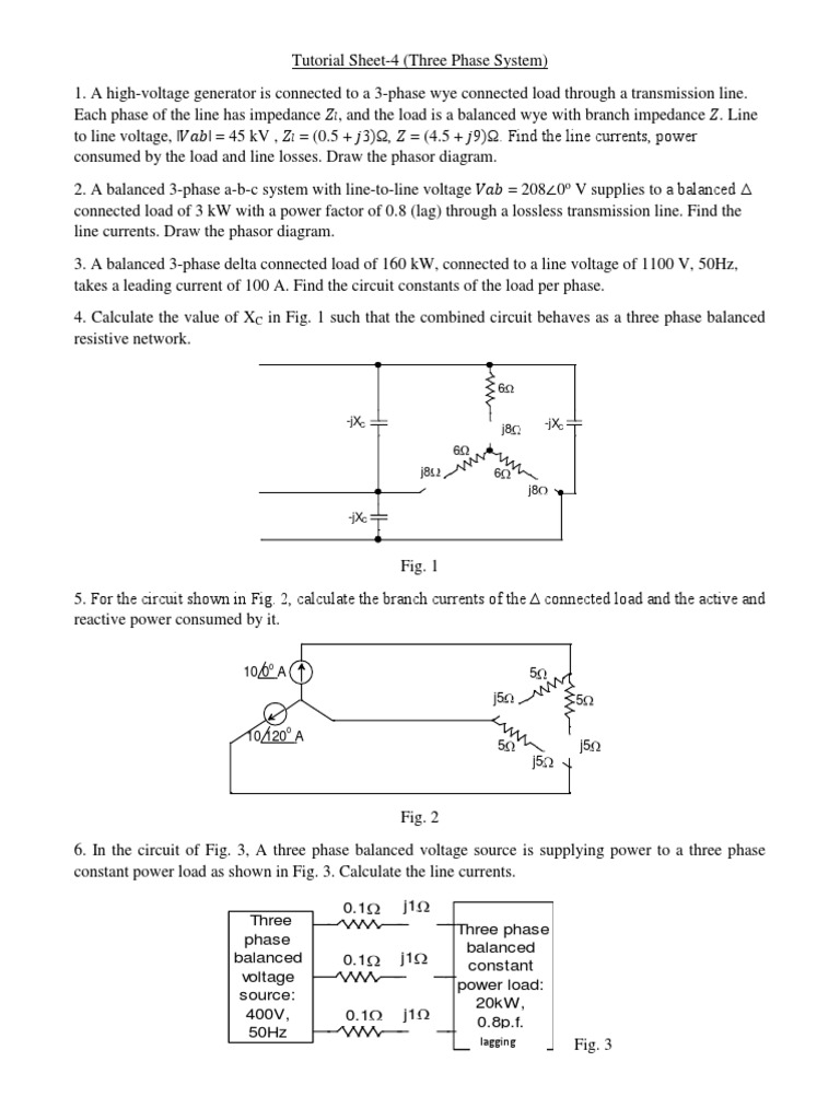 Tutorial Sheet4 Three-Phase | PDF | Electric Power Transmission ...